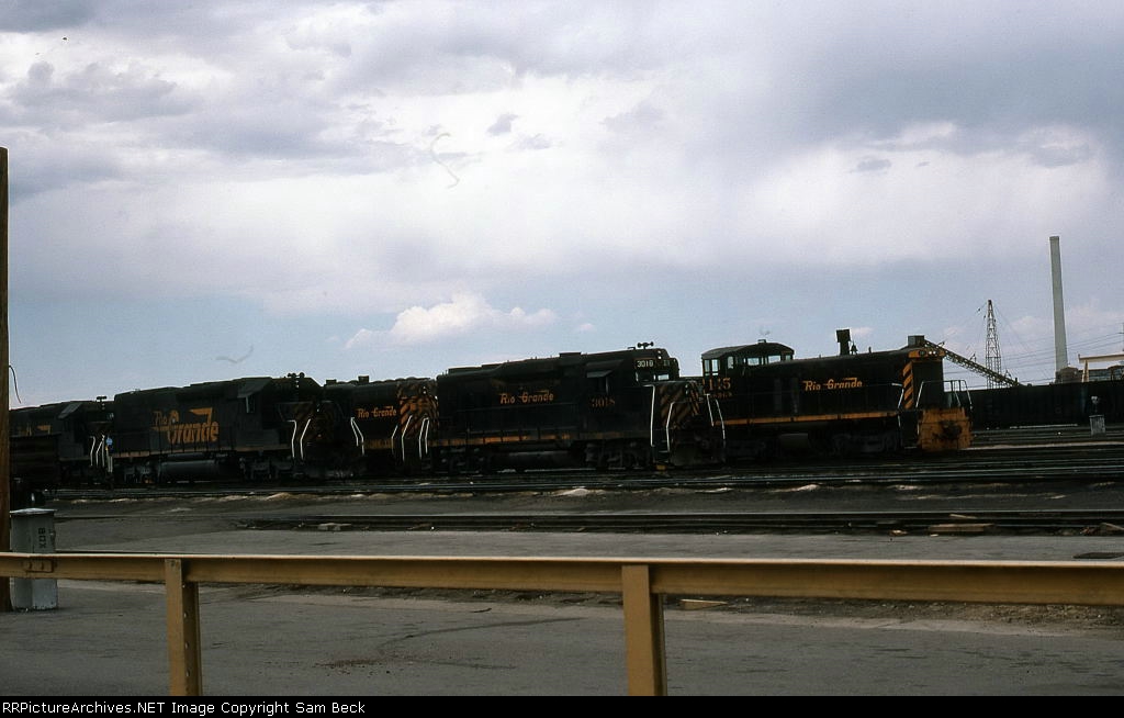 DRGW 5399, 3018, and 145 in North Yard